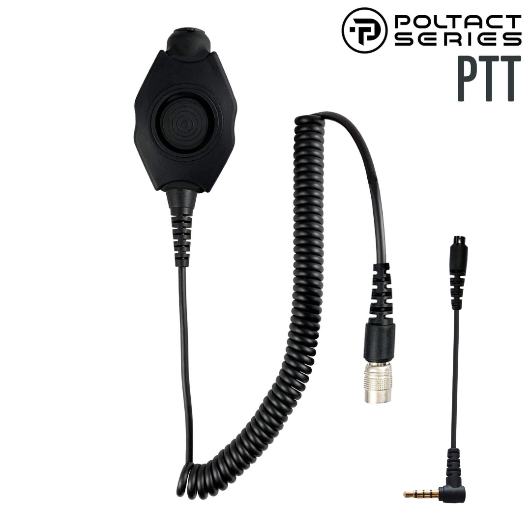 Tactical Radio Adapter/PTT for Headset(Hirose)(w/ Electret Mic): NATO/ – Comm Gear Supply
