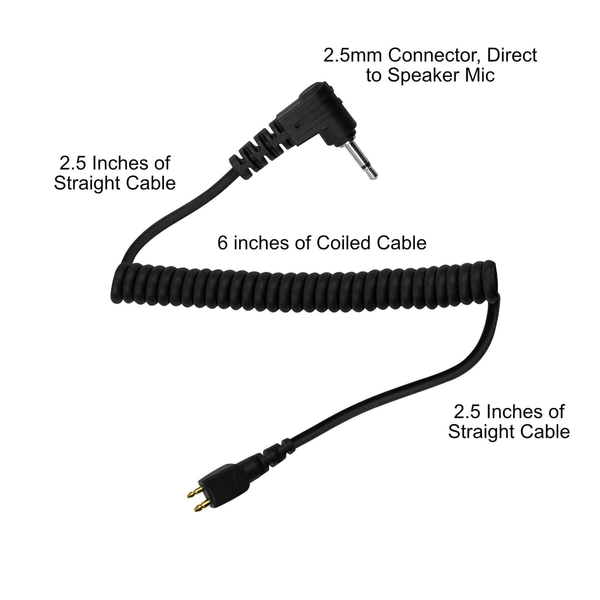 Replacement Cable For 2.5mm Listen Only Acoustic Tube - Connects To Sp ...