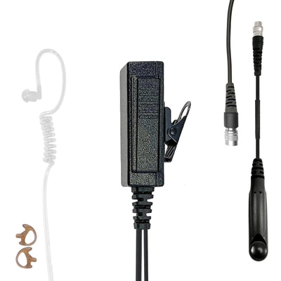 Braided Fiber Tactical Mic & Dual Ear Invisible Series Tubeless Earpie ...