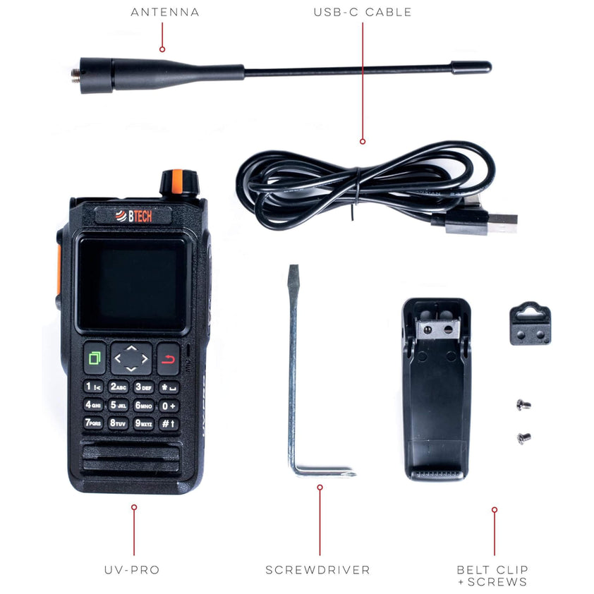 BTECH UV-PRO IP67 Dual Band VHF/UHF Two-Way Radio – Comm Gear Supply