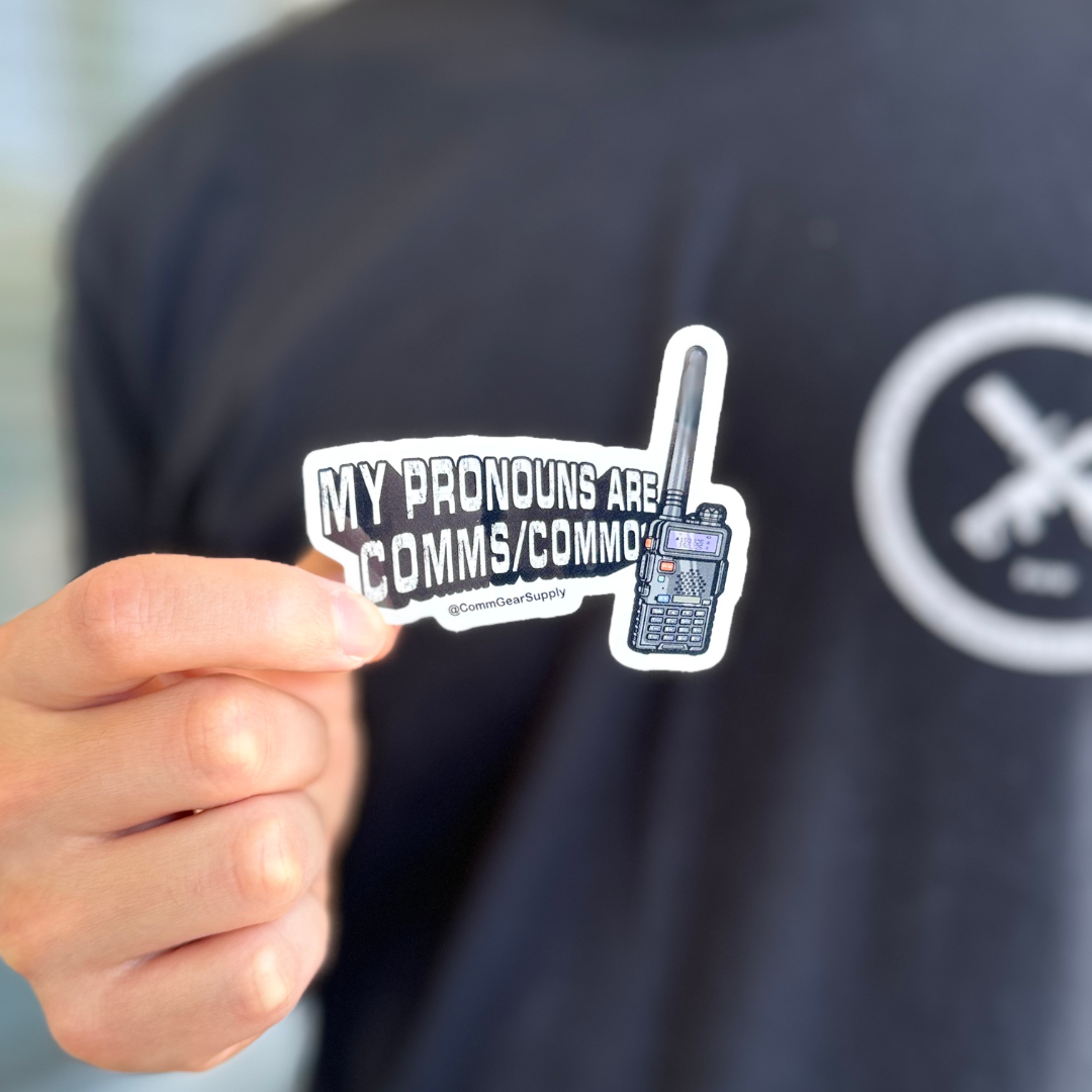My Pronouns Are Comms/Commo Sticker(2 Pack-Promo) – Comm Gear Supply