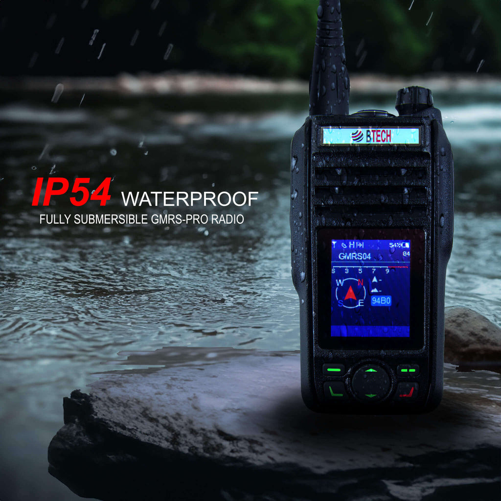 BTECH GMRS-PRO- 5W GPS, IP67, Bluetooth, App Programmable GMRS Portabl ...