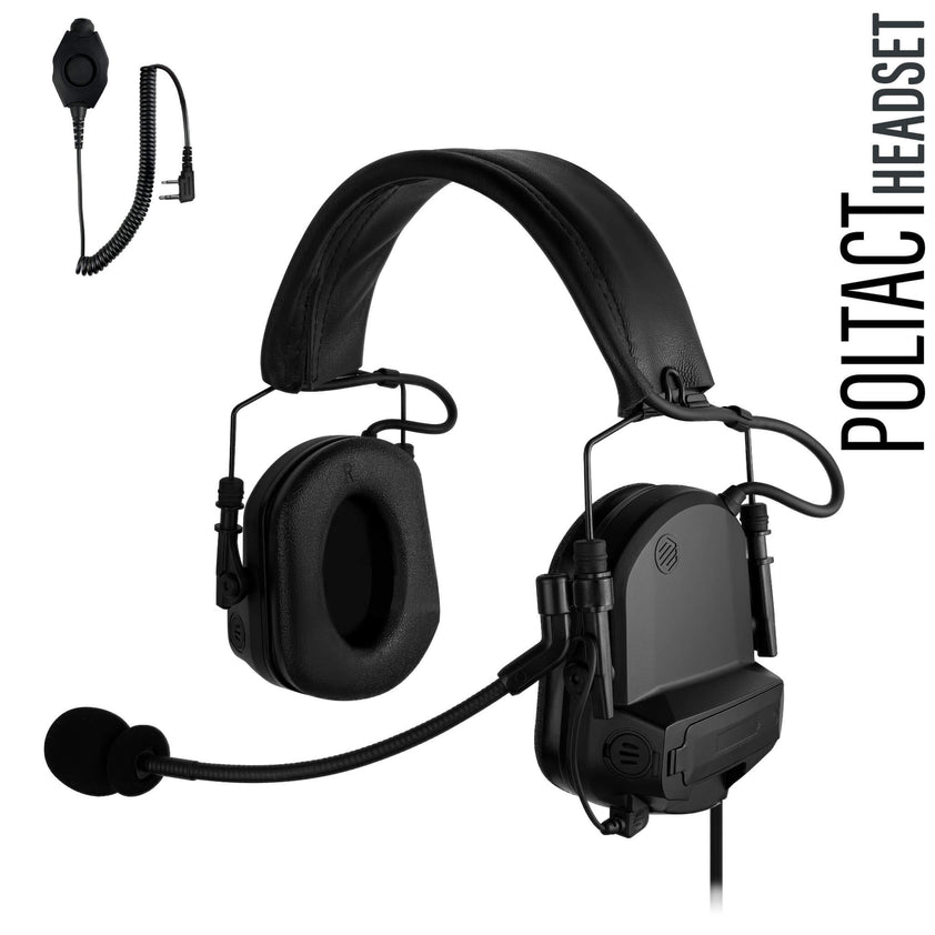 PolTact V1 Tactical Comms Headset w/ Active Hearing Protection - For M ...
