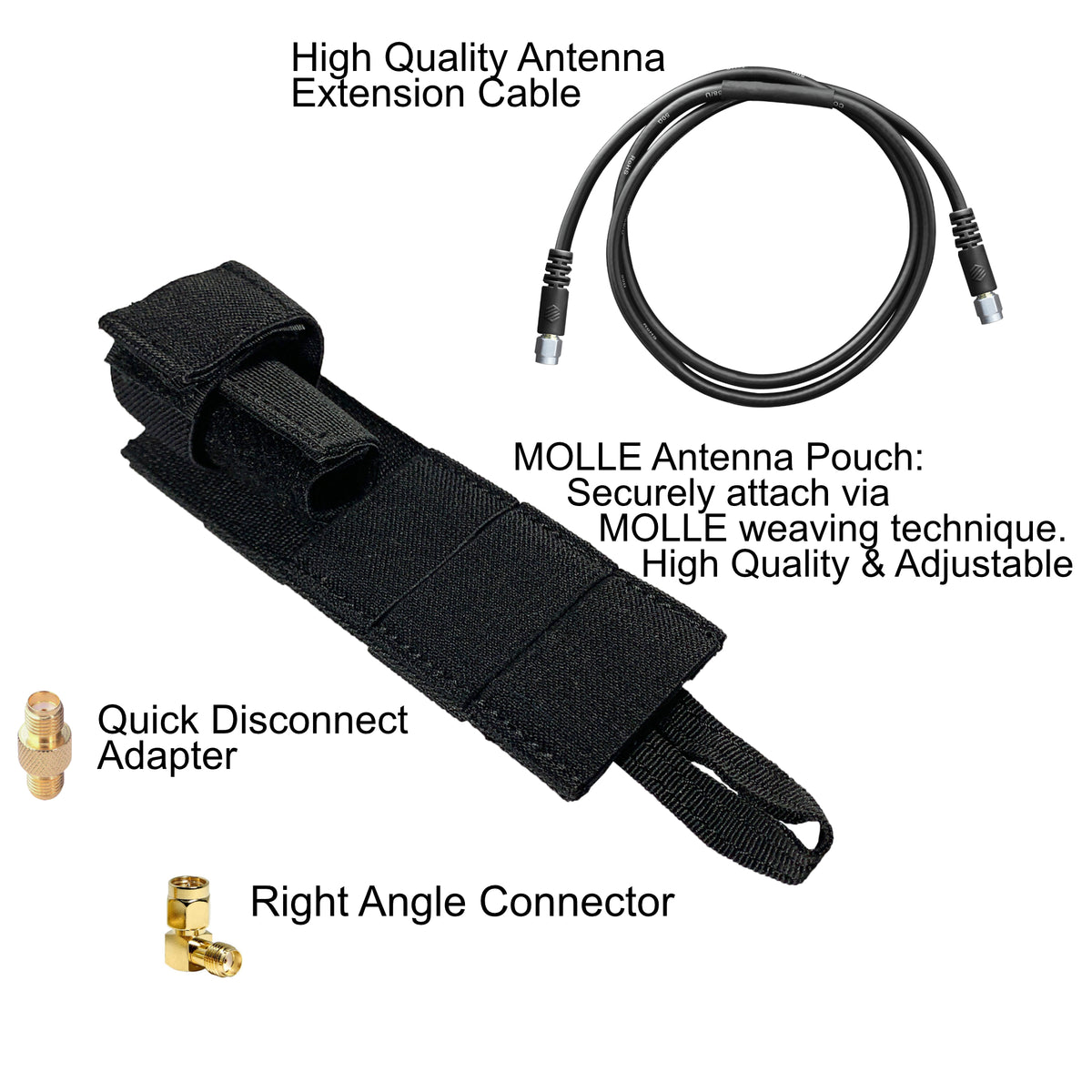 Tactical Antenna Relocation Kit(Black, Tan, or Green) - Hytera w/ SMA ...