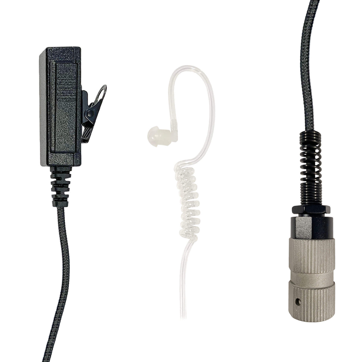Tactical Braided Fiber Mic & Tube Earpiece Kit - Fits: Harris/Thales/T ...